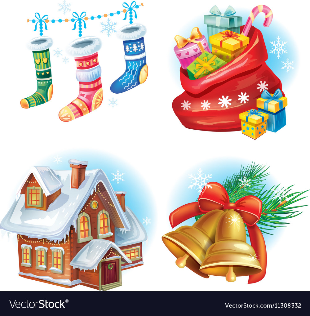 Traditional christmas symbols Royalty Free Vector Image