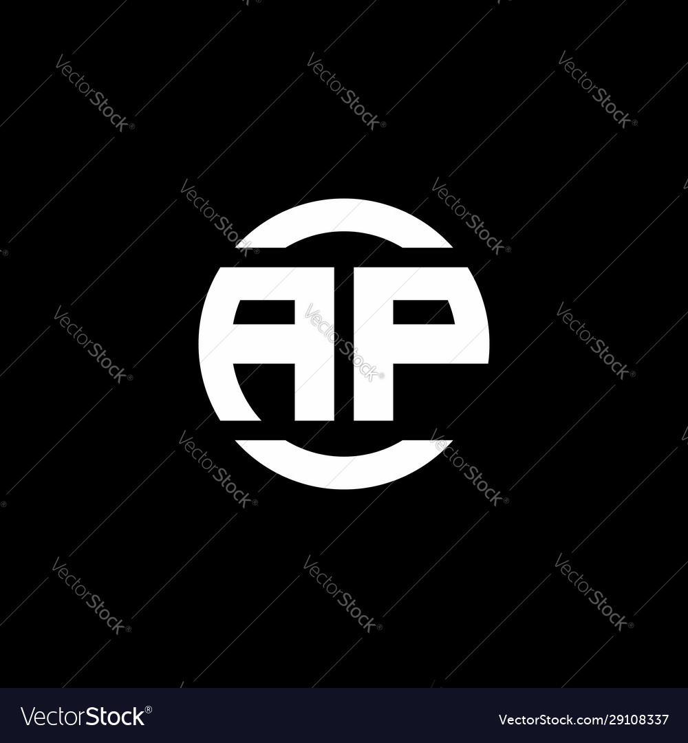 Ap logo monogram isolated on circle element Vector Image