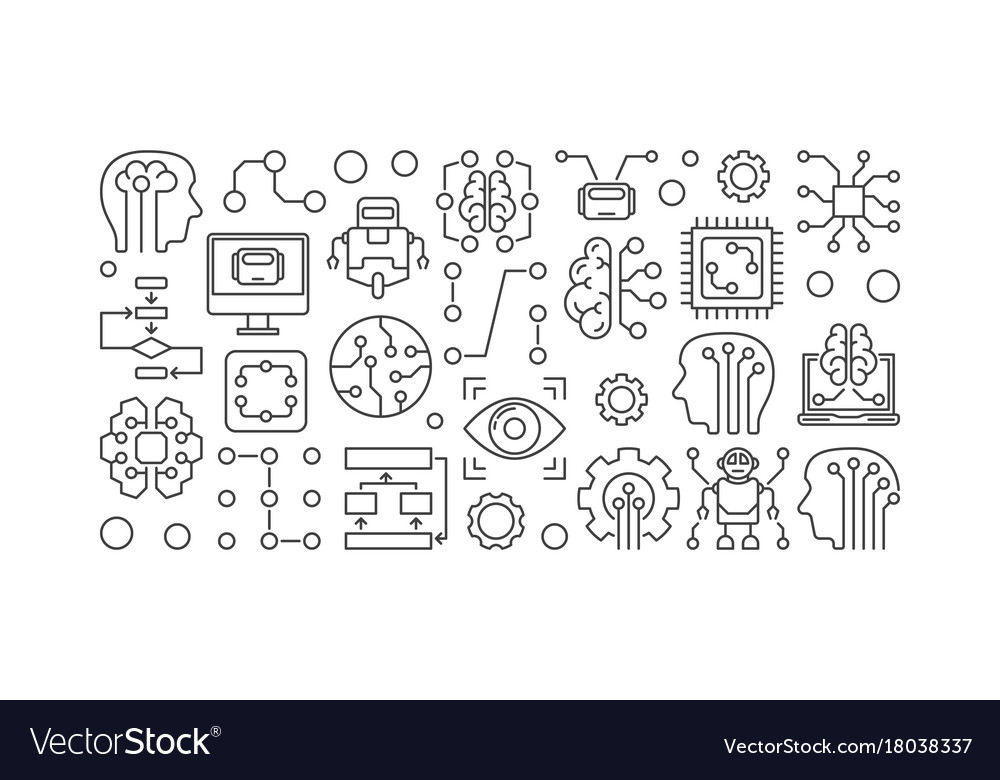 Artificial intelligence and machine learning Vector Image