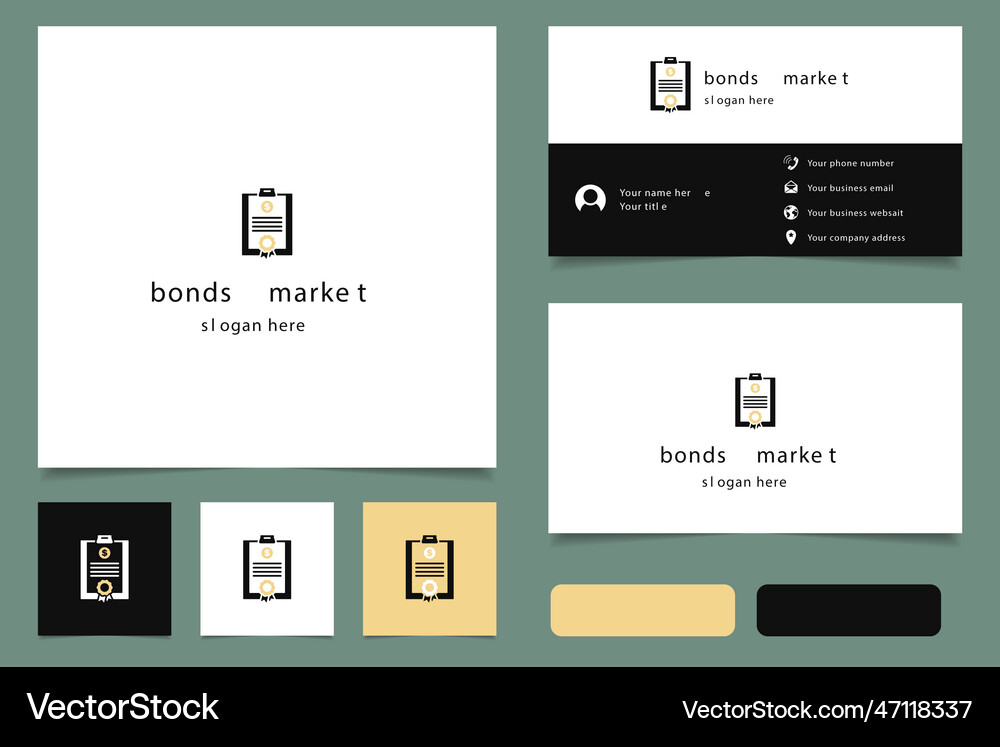 Bonds market logo design with editable slogan Vector Image