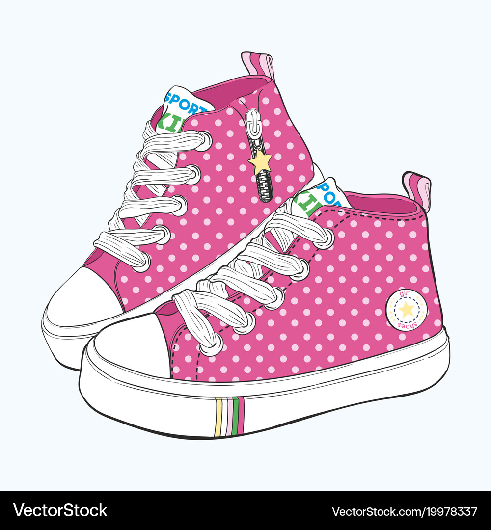 Children sneakers set Royalty Free Vector Image