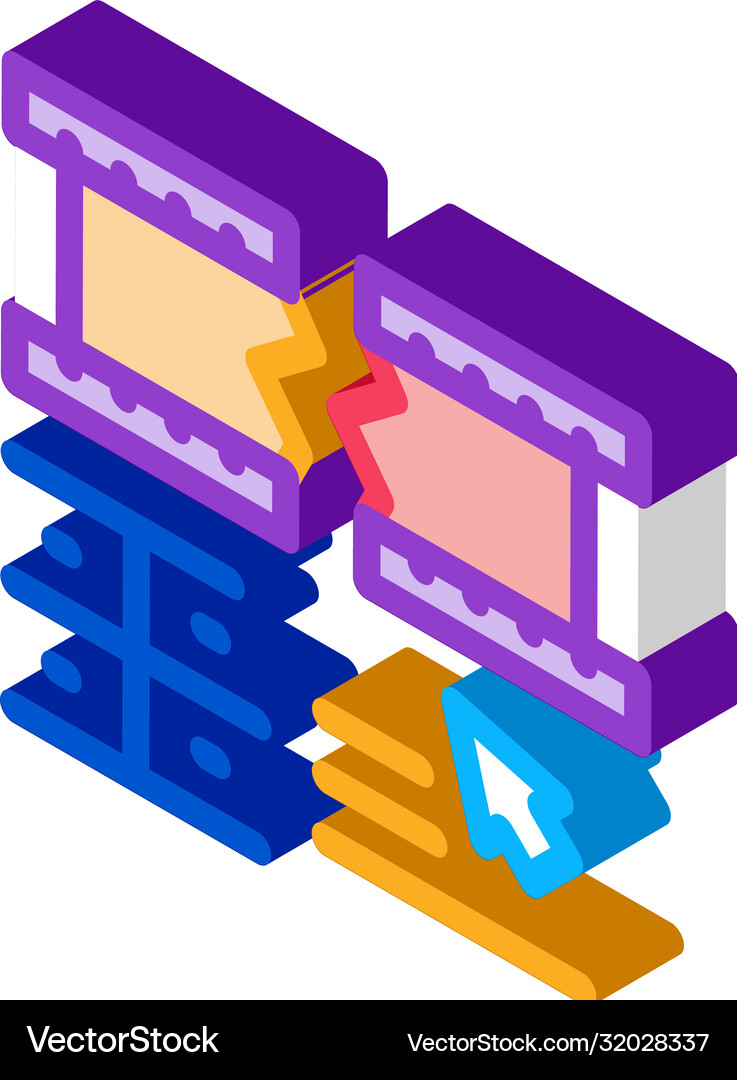 Cutting film tape isometric icon Royalty Free Vector Image