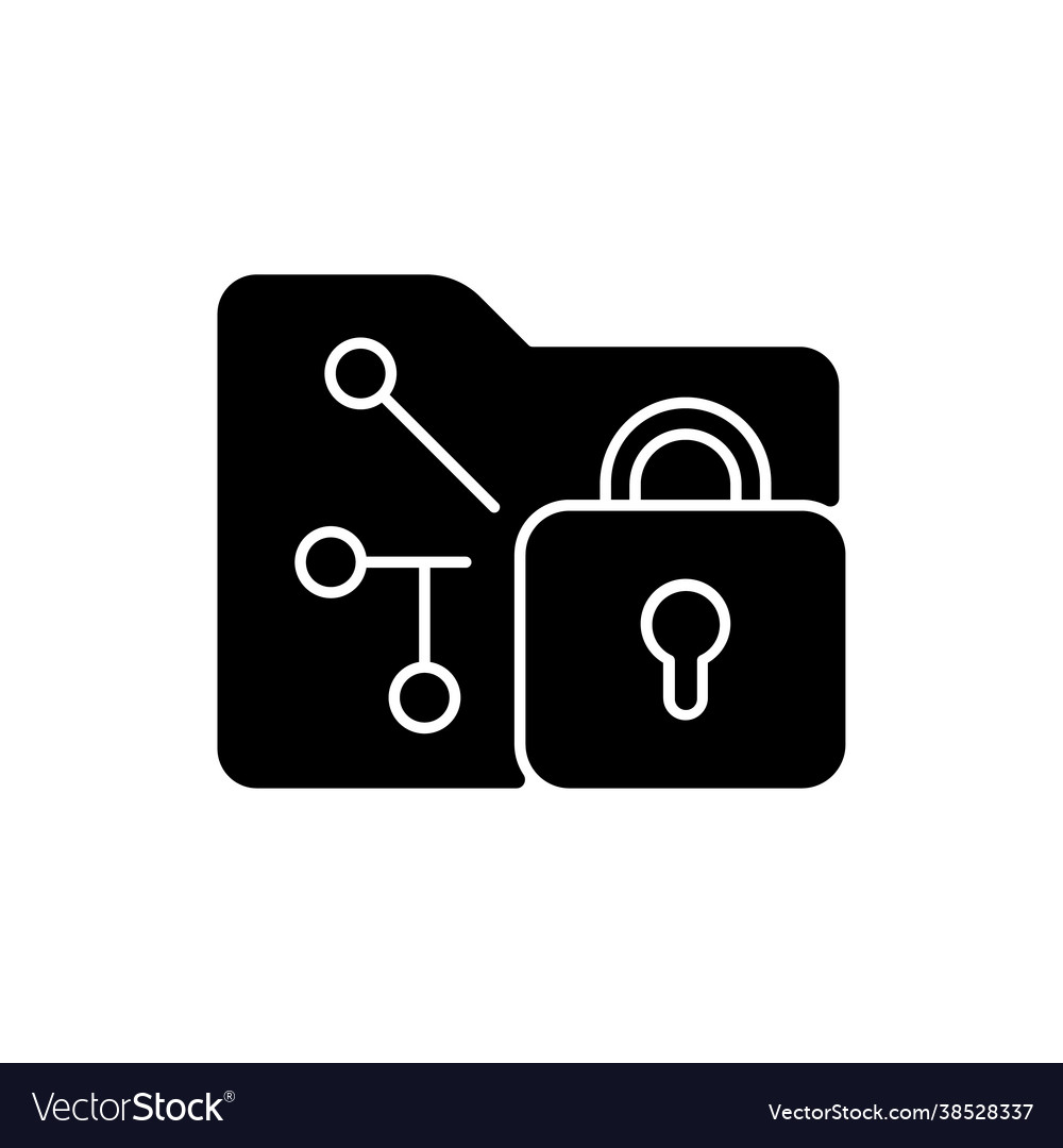 Data encryption black glyph icon Royalty Free Vector Image