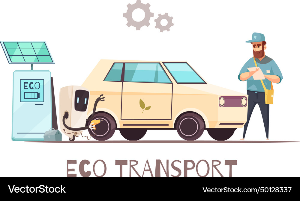 Eco transportation vehicle cartoon Royalty Free Vector Image