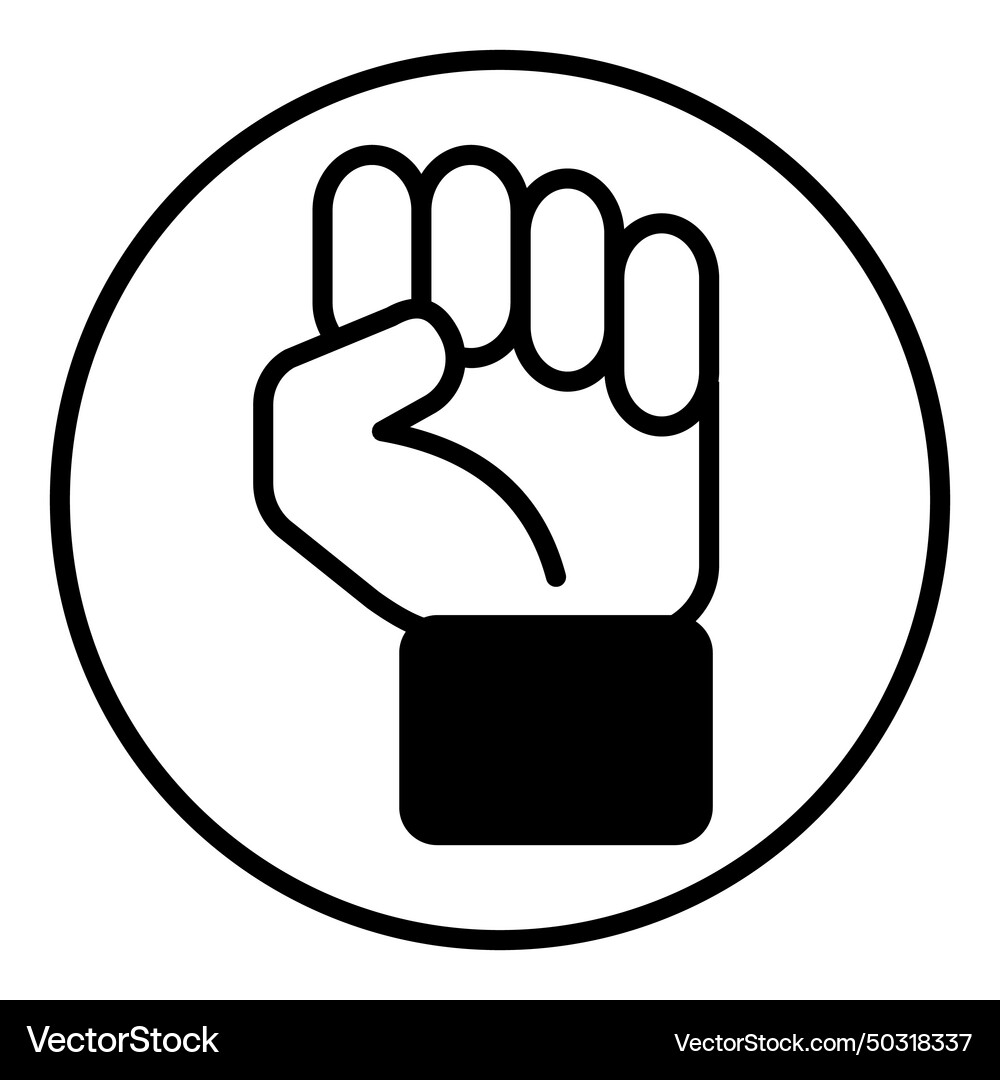 Fist sign flat icon isolated on white background Vector Image