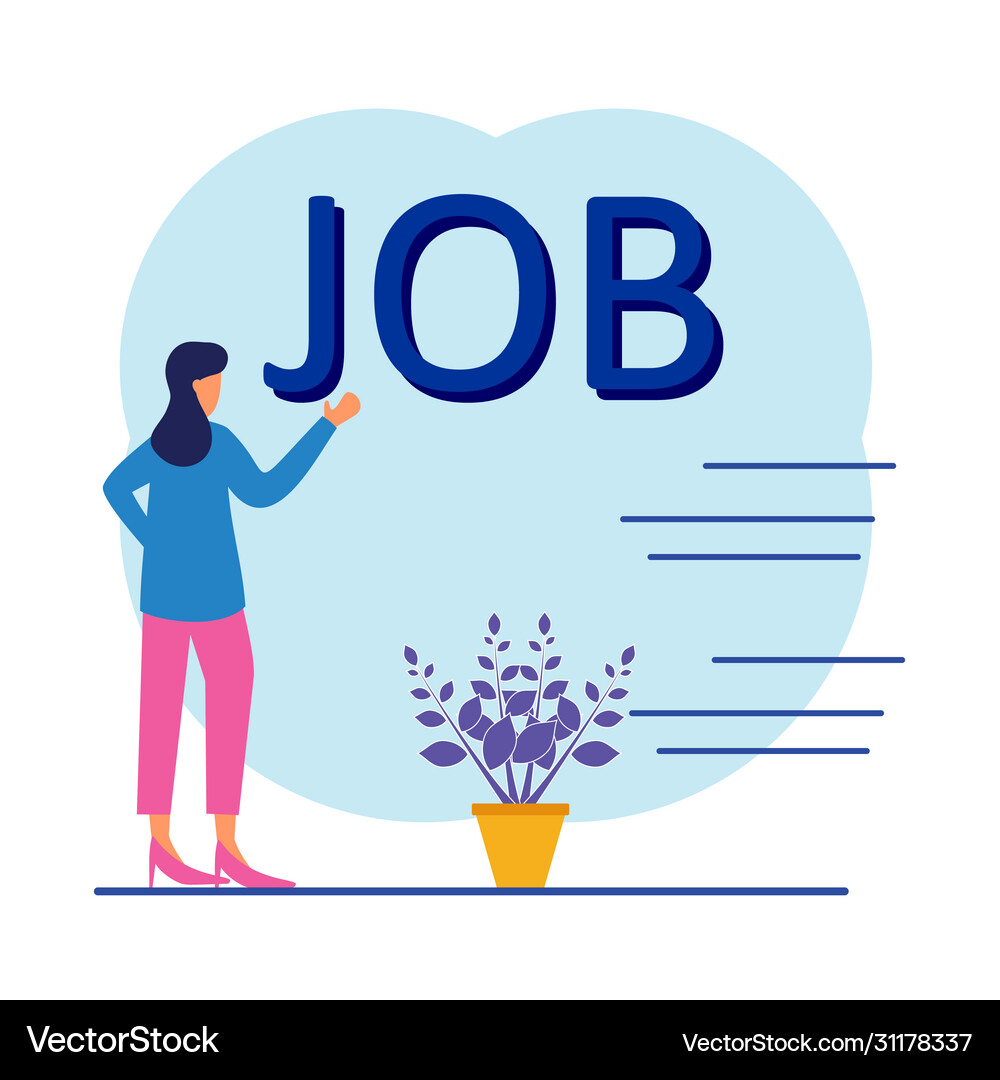 Flat job search recruitment recruitment work Vector Image
