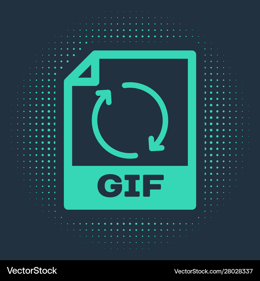 Green gif file document download gif button icon Vector Image