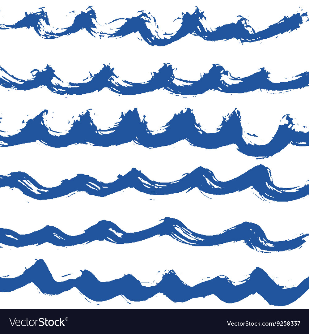 Hand drawn wave pattern Royalty Free Vector Image
