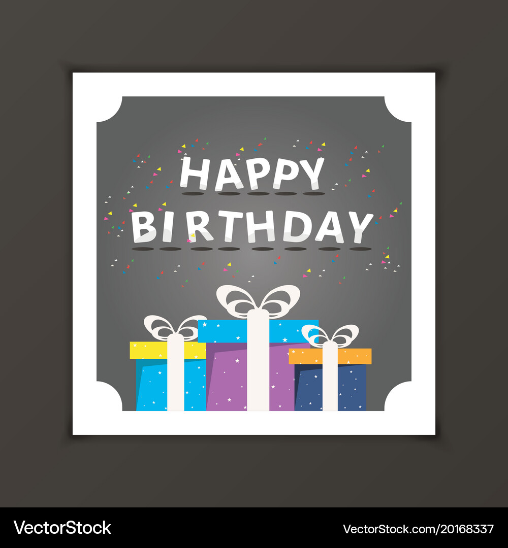 Happy birthday template gift card premium Vector Image