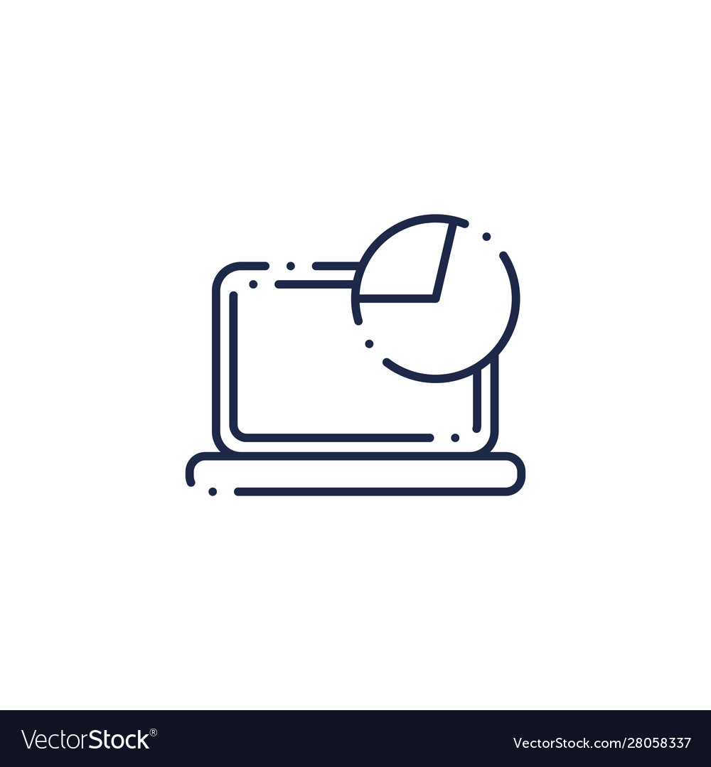 Laptop computer line style icon Royalty Free Vector Image