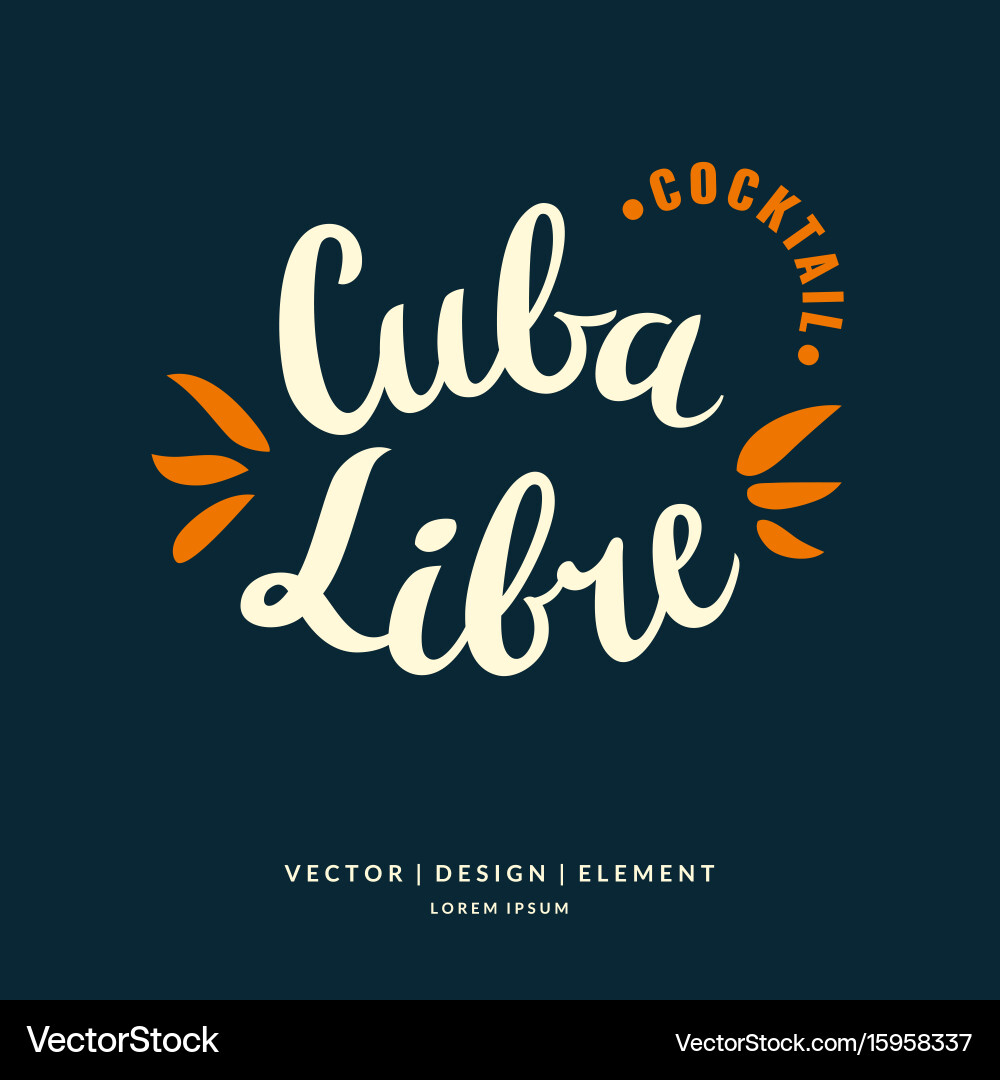 Modern hand drawn lettering label for alcohol Vector Image