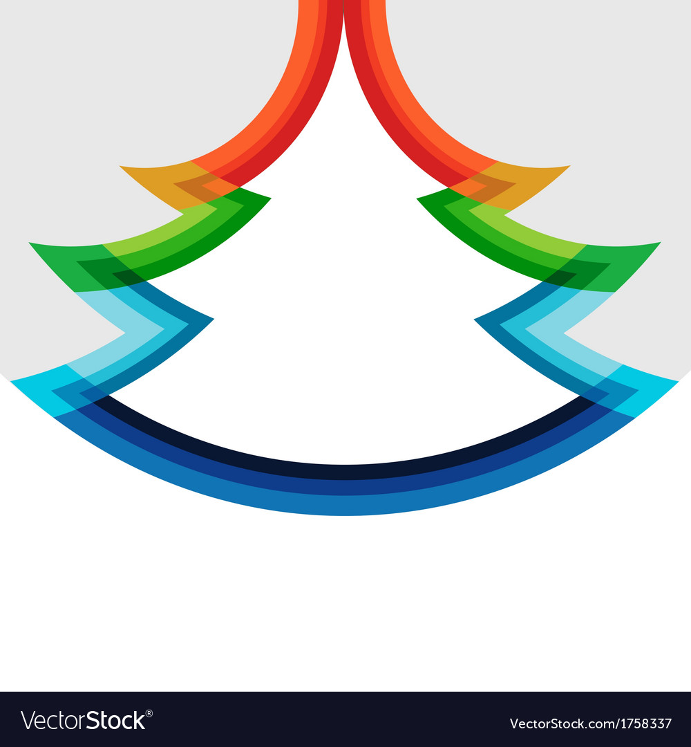 Original christmas tree design in rainbow colors Vector Image