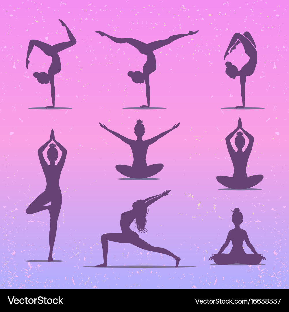Silhouette of asana Royalty Free Vector Image - VectorStock