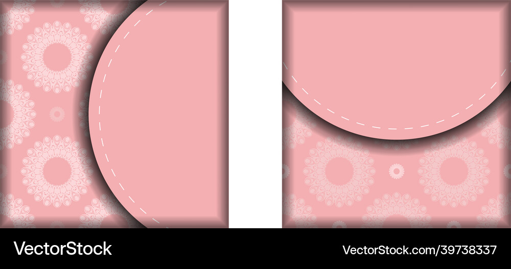 Template brochure pink color with abstract white Vector Image