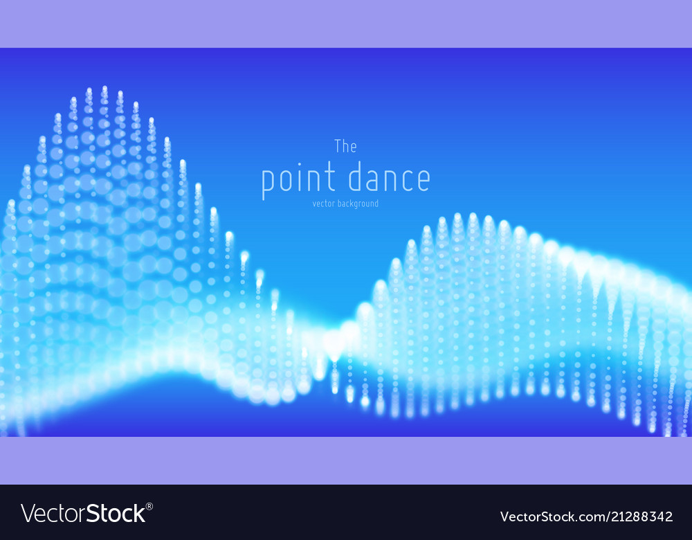 Abstract blue particle wave points array Vector Image