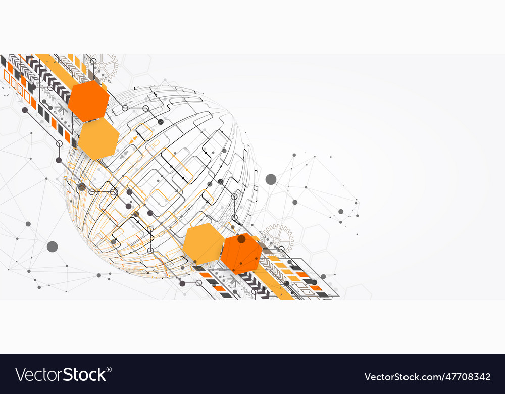 Abstract technology sphere background global Vector Image