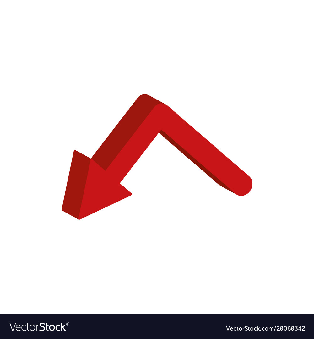 Arrow down 3d style icon Royalty Free Vector Image