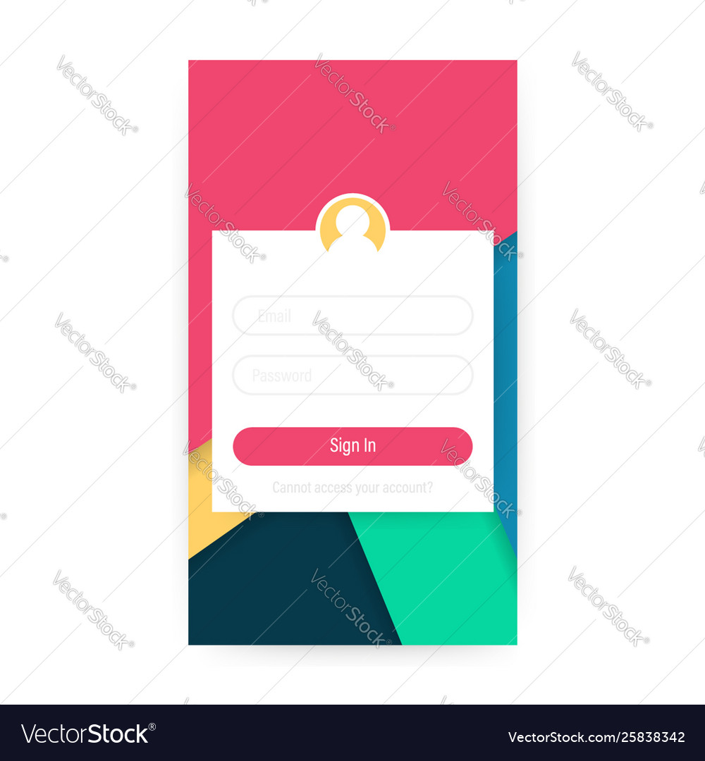Clean Mobile Ui Design Concept Login Application Vector Image
