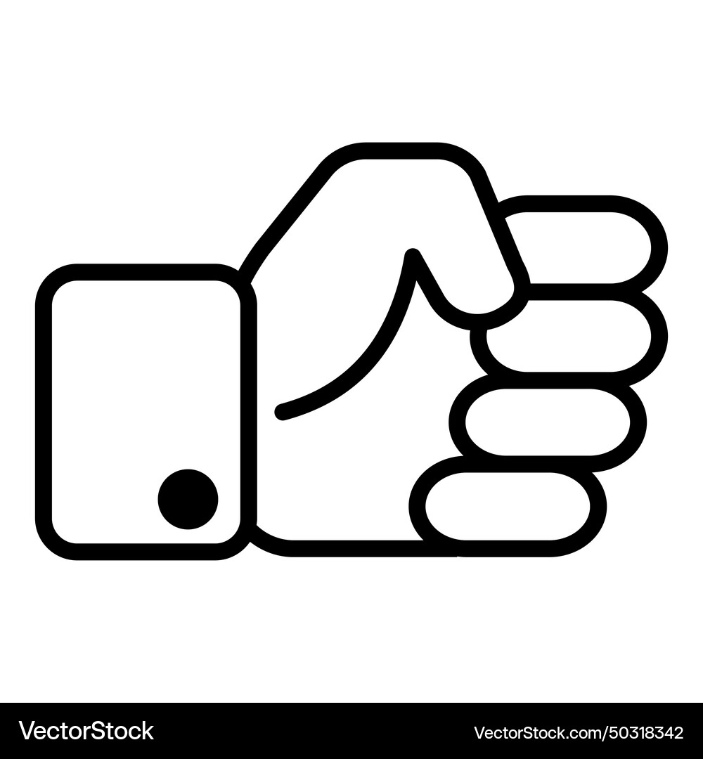 Fist sign flat icon isolated on white background Vector Image