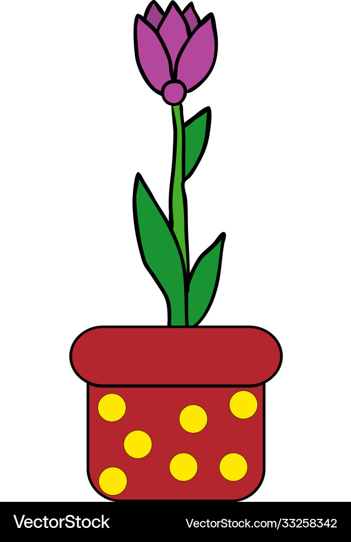 Flower in a pot simple Royalty Free Vector Image