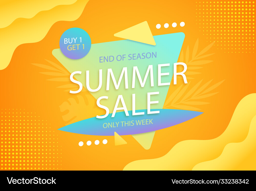 Hello summer sale design background tropical Vector Image