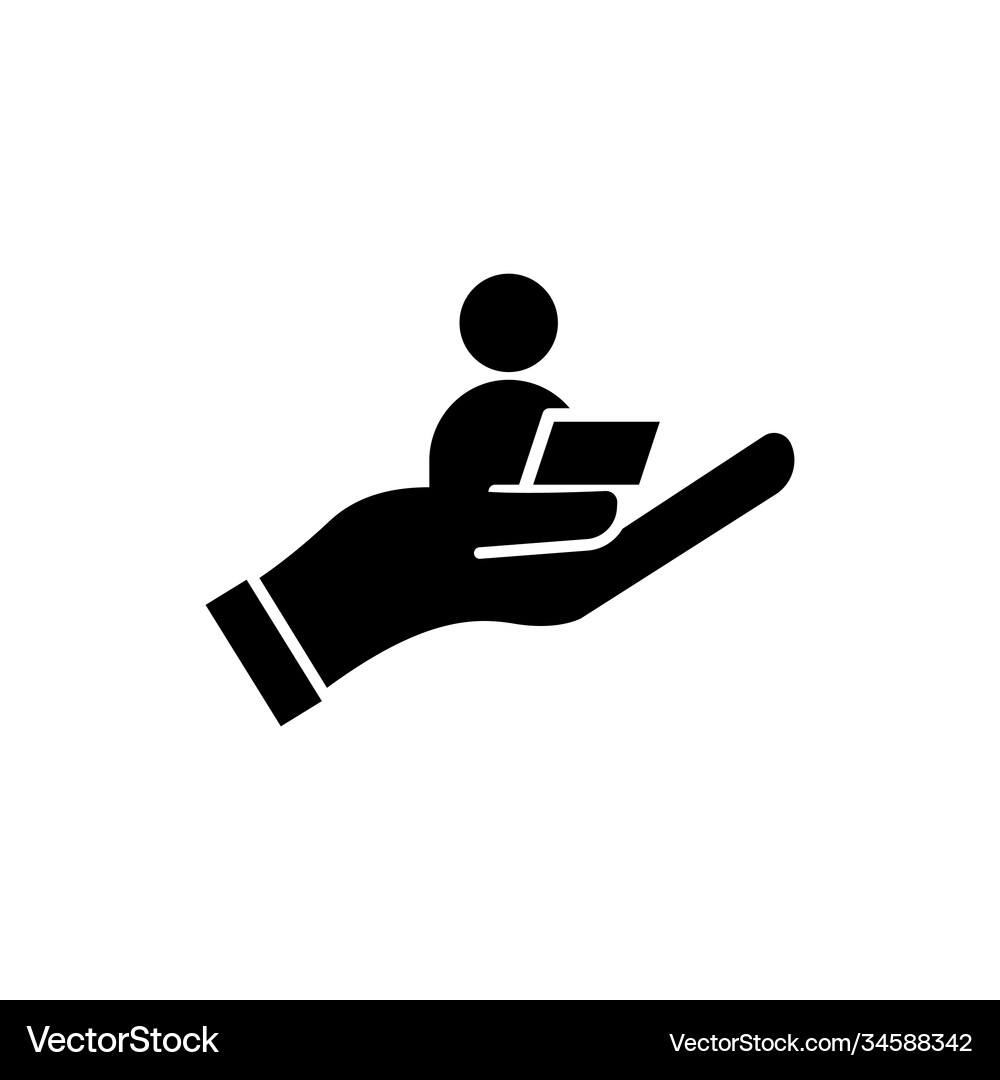 Icon works with laptop on hand design template Vector Image