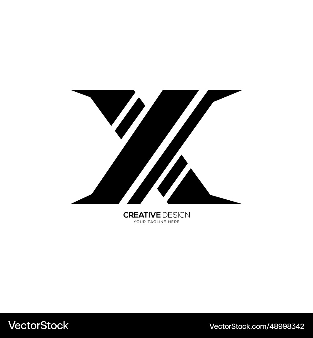 Letter x modern shapes alphabet abstract creative Vector Image