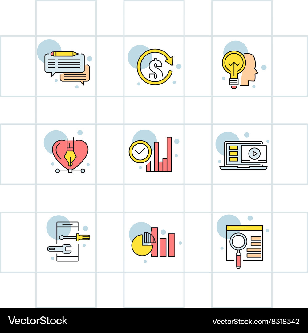 Modern thin line icons set for business Royalty Free Vector