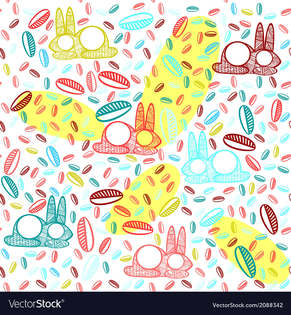 Multicolor cute easter seamless pattern Royalty Free Vector