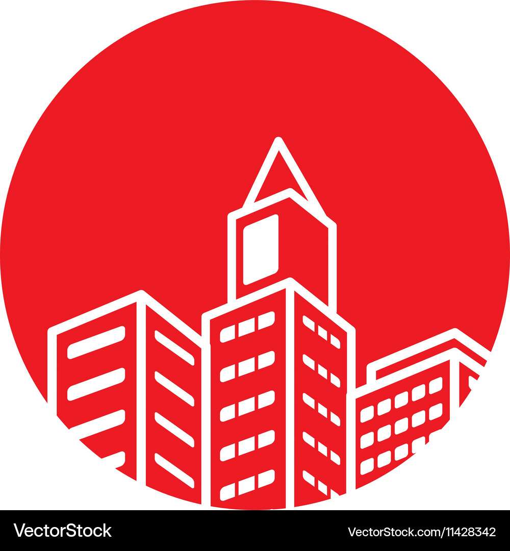 Real estate building isolated icon Royalty Free Vector Image