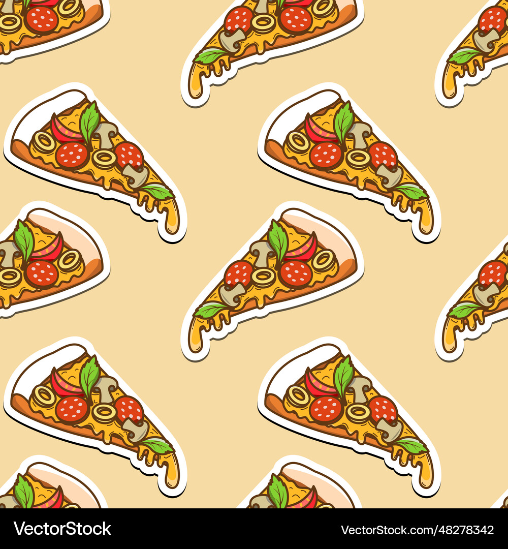 Seamless background of pizza Royalty Free Vector Image