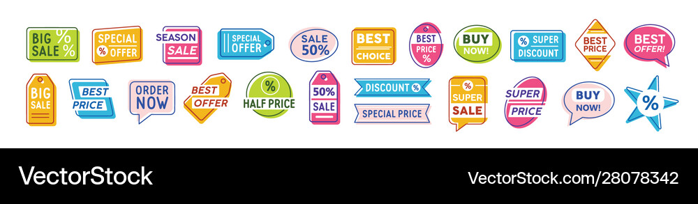 Special offer badges set best buy Royalty Free Vector Image