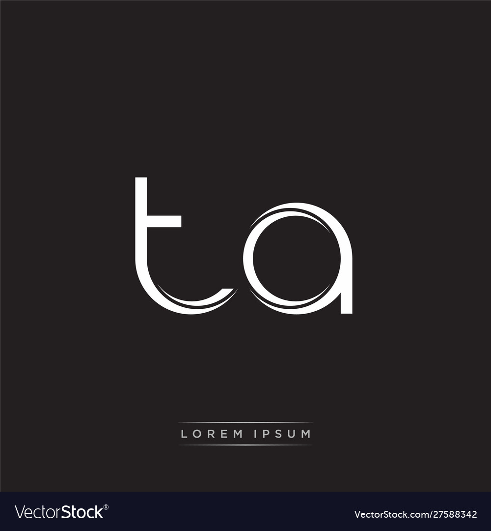 Ta initial letter split lowercase logo modern Vector Image