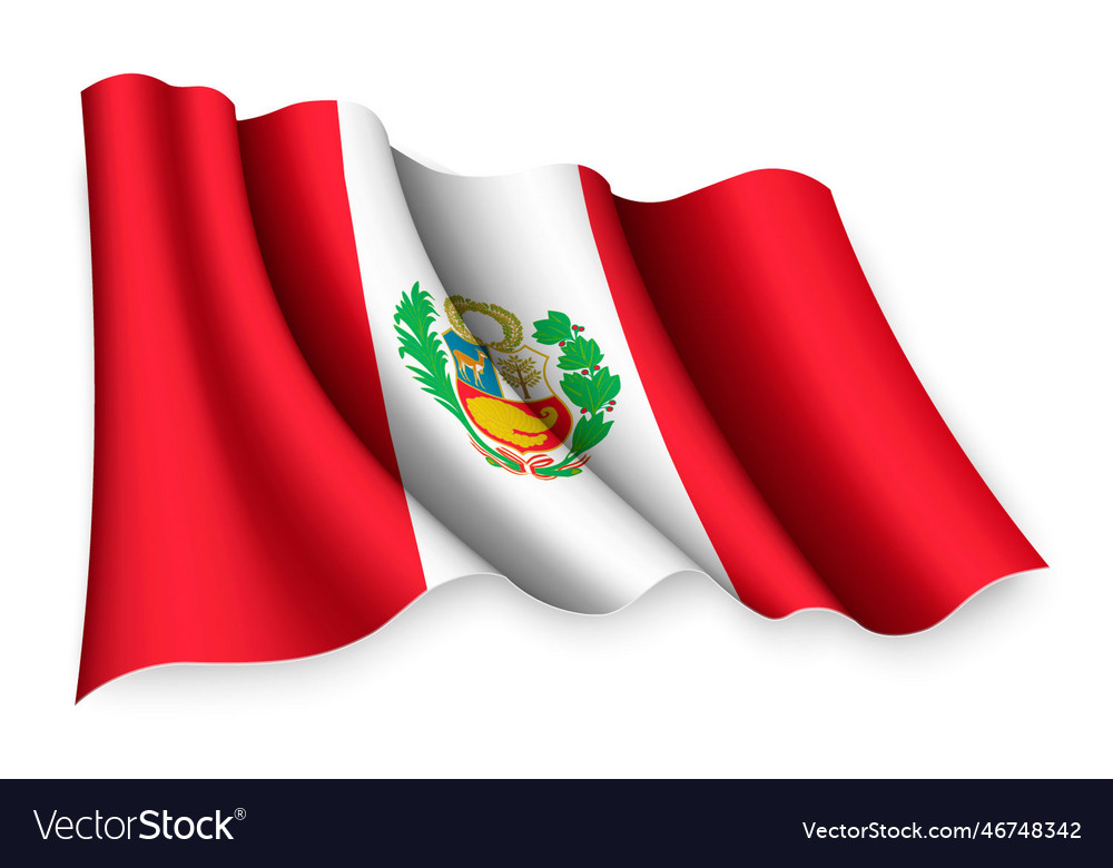 Waving flag of peru Royalty Free Vector Image - VectorStock