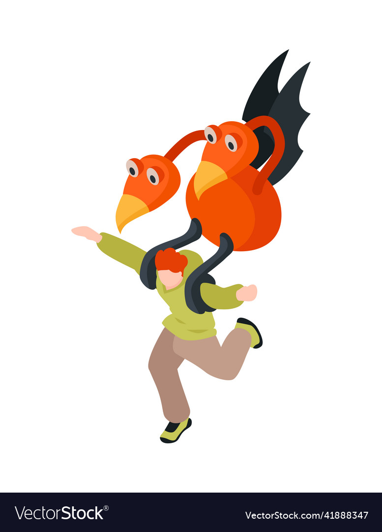 Alien bird man composition Royalty Free Vector Image