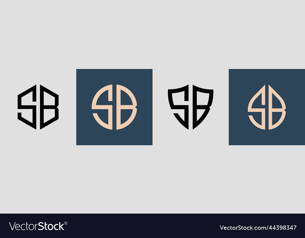 Creative simple initial letters sb logo designs Vector Image