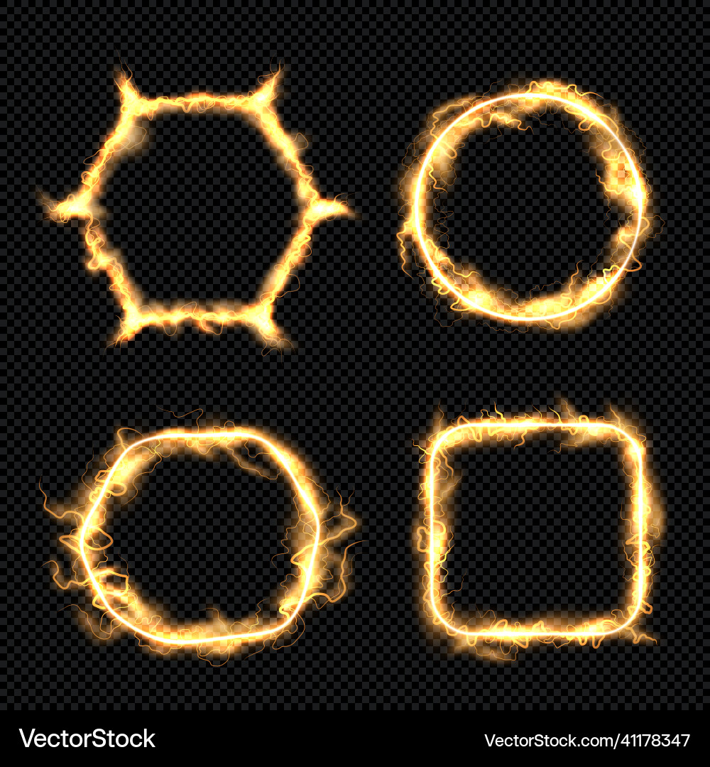 Electric circles geometric shapes with glowing Vector Image