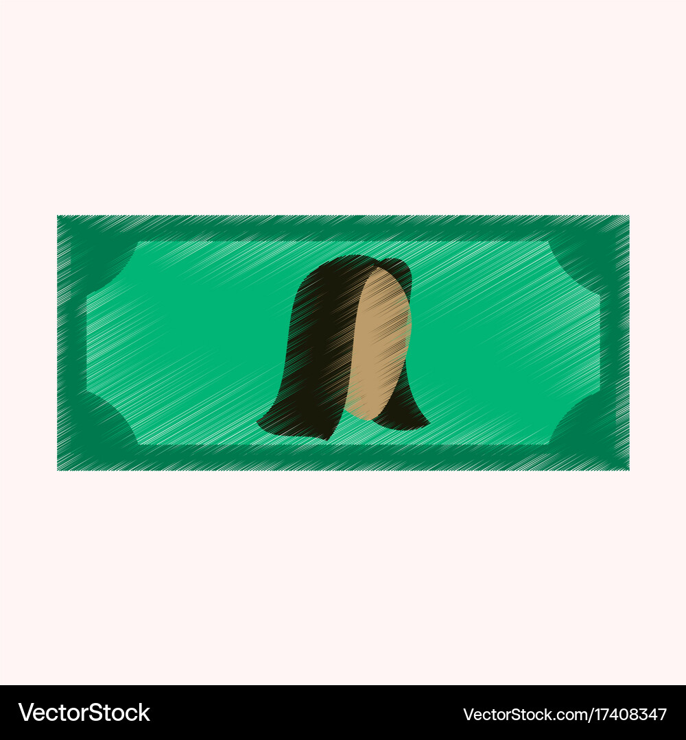 Flat shading style icon currency cash Royalty Free Vector