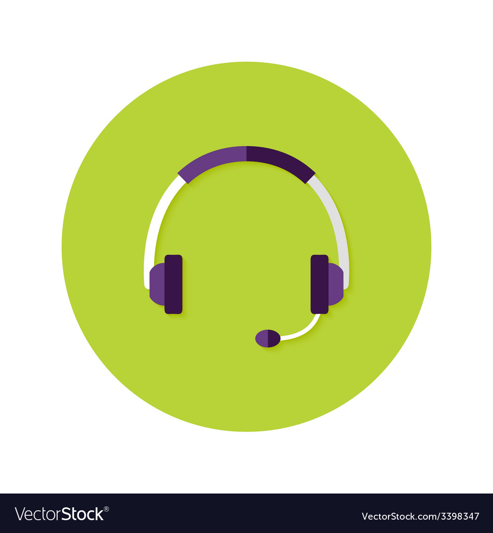 Headset Callback Flat Circle Icon Royalty Free Vector Image