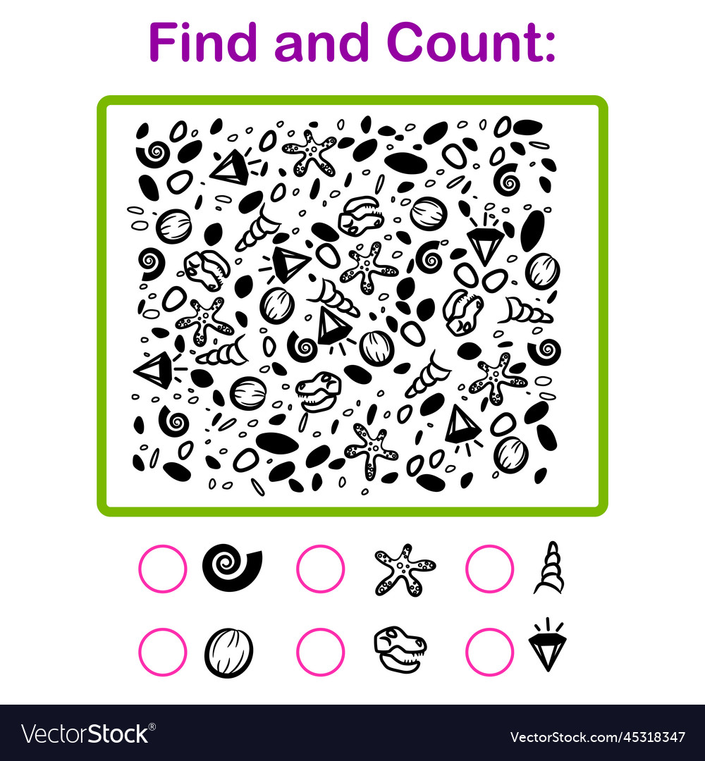 I spy game for kids searching and counting Vector Image