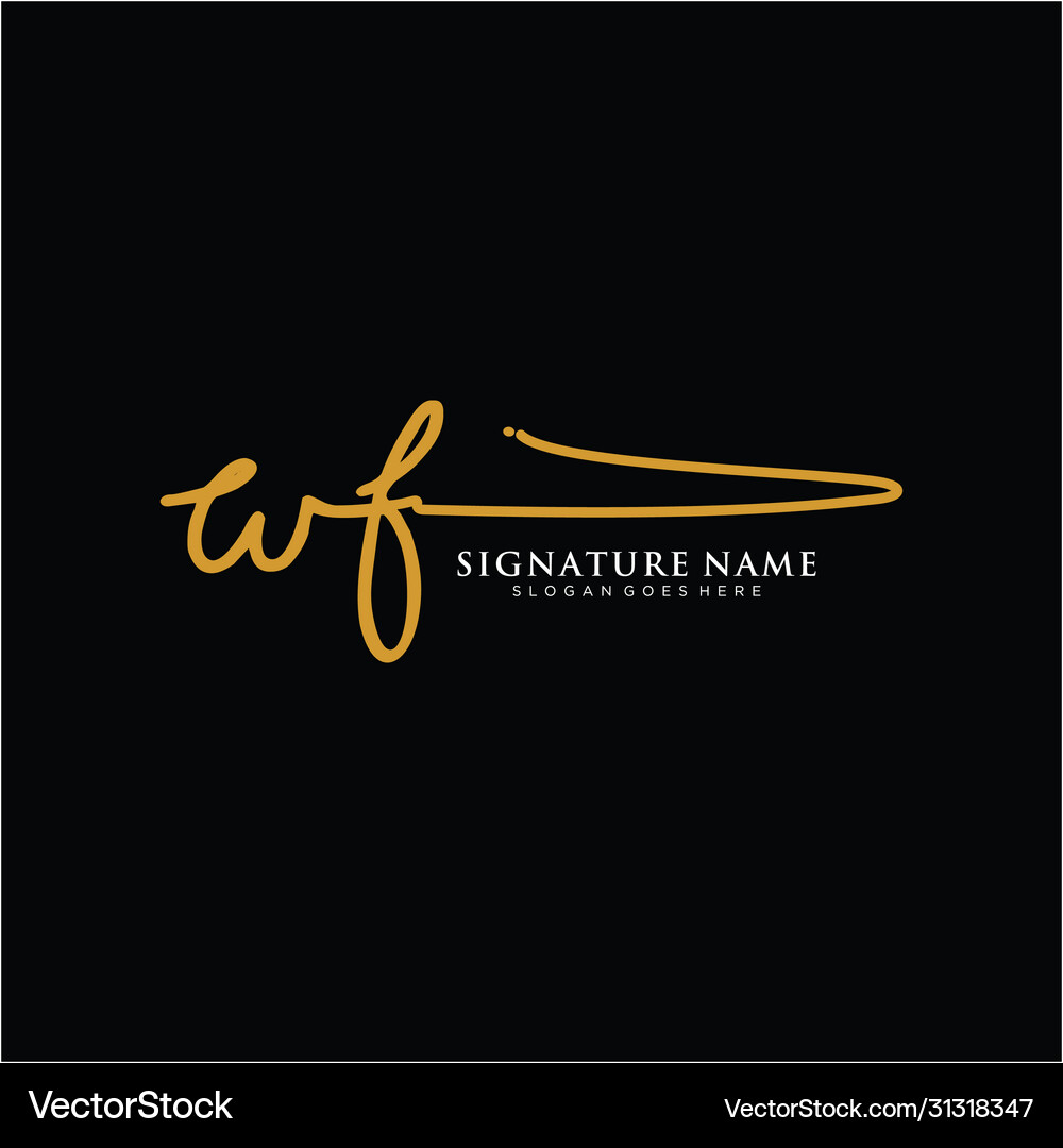Letter wf signature logo template Royalty Free Vector Image