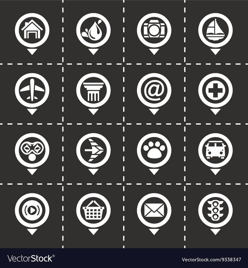 Map pointer icon set Royalty Free Vector Image