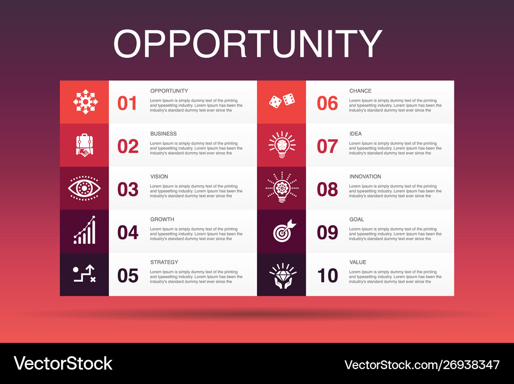 Opportunity infographic 10 option templatechance Vector Image