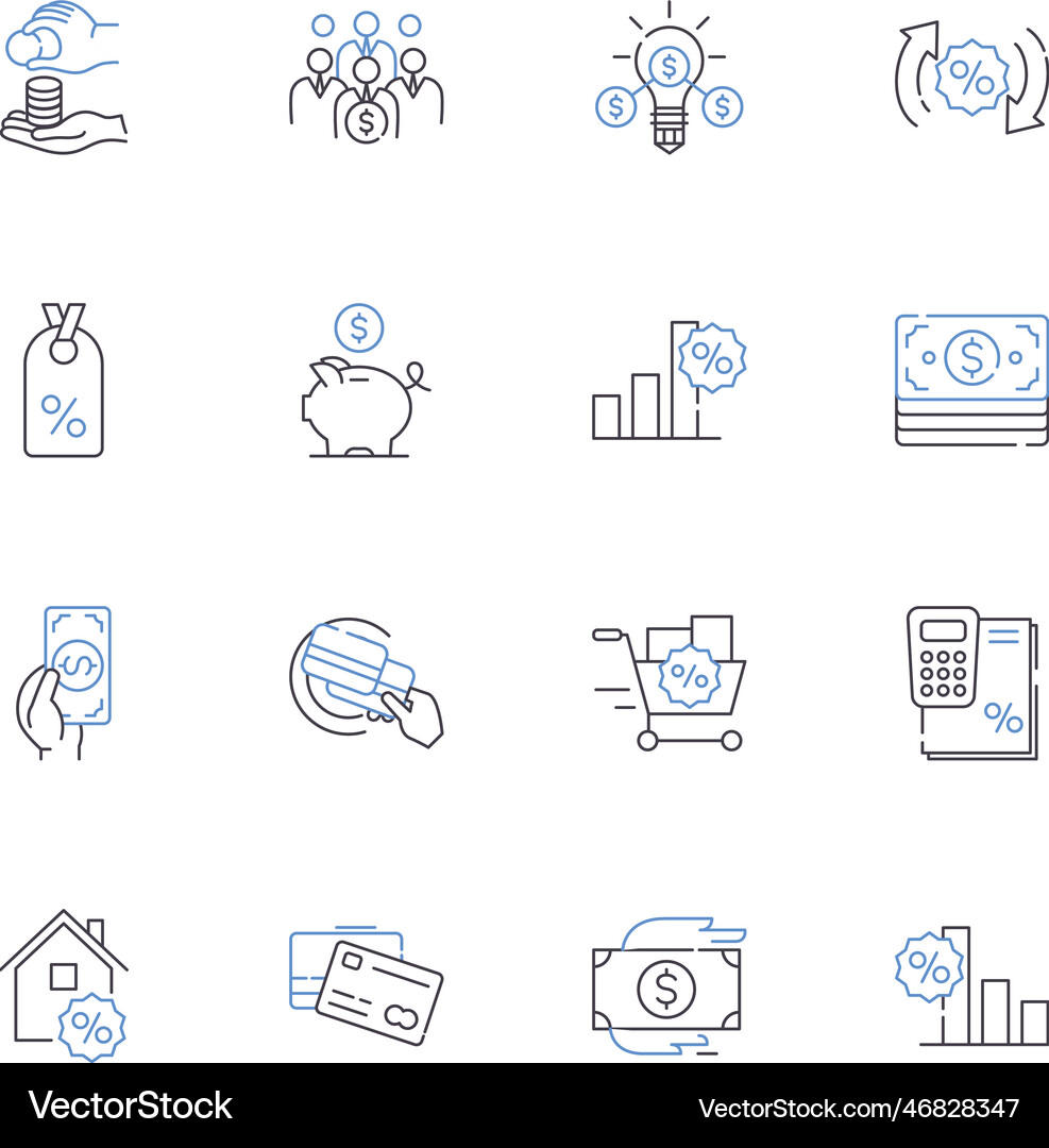 Order management line icons collection Royalty Free Vector