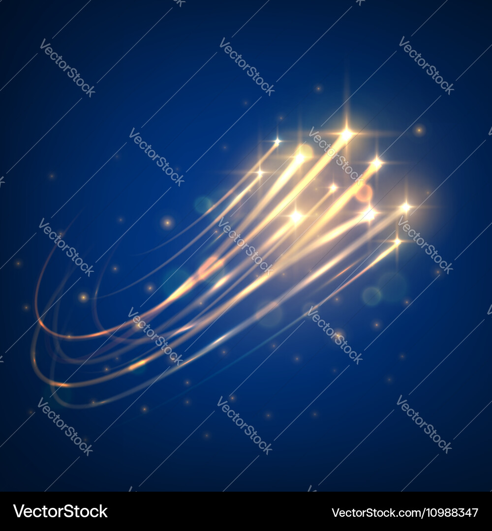 Seamless pattern of shooting stars on blue sky Vector Image