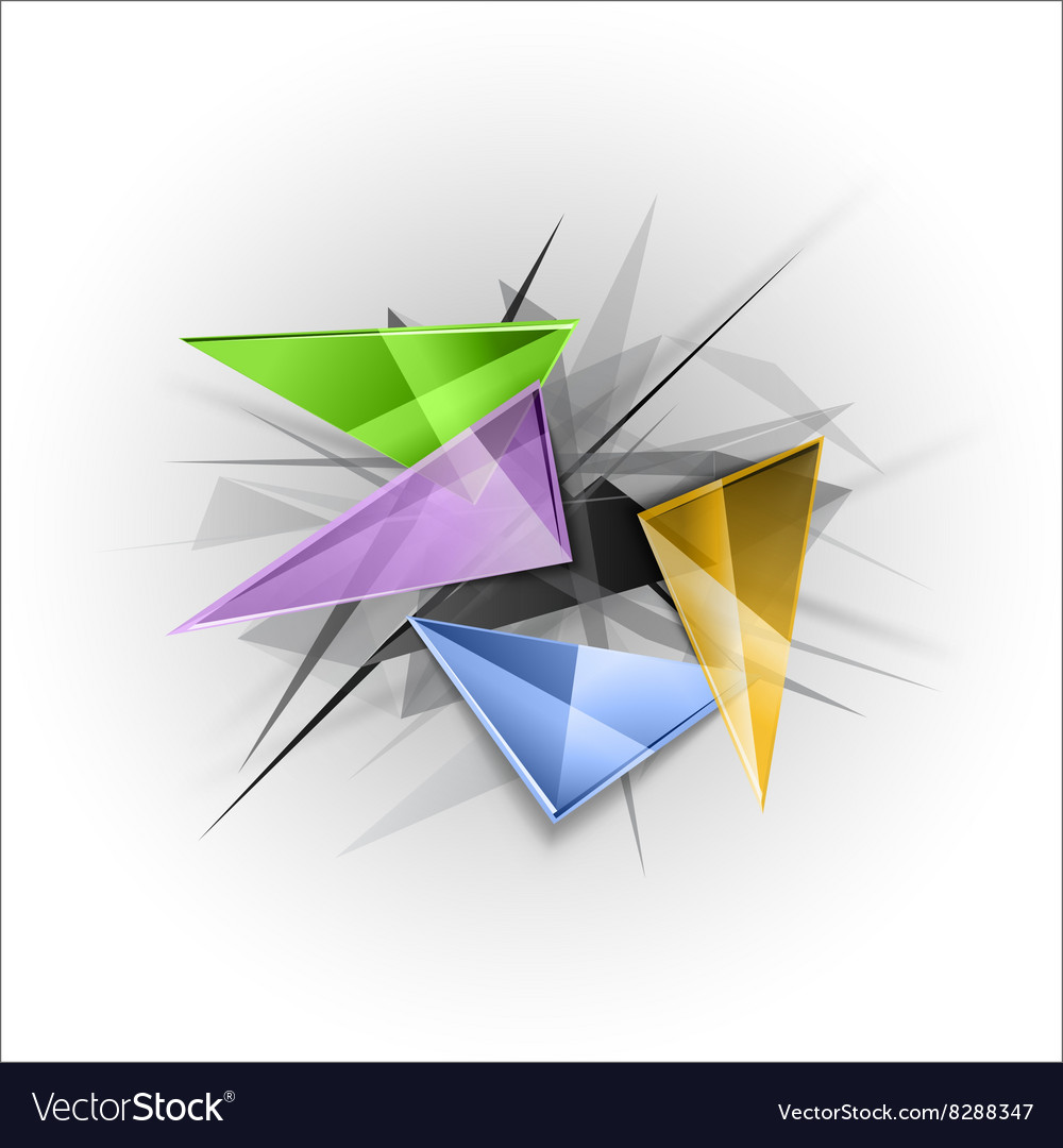 Sharp triangles on abstract background busies Vector Image