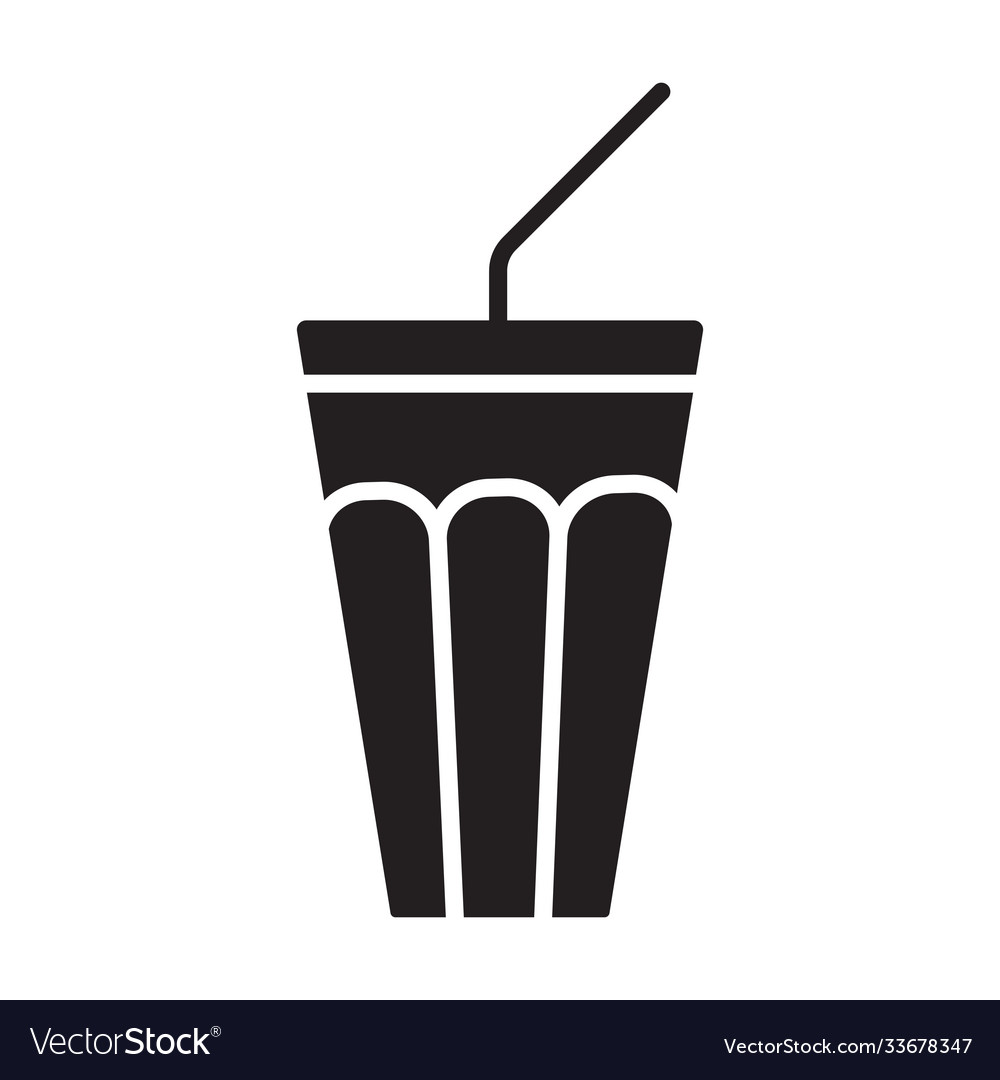 Soda beverage or fast food drink with a straw Vector Image
