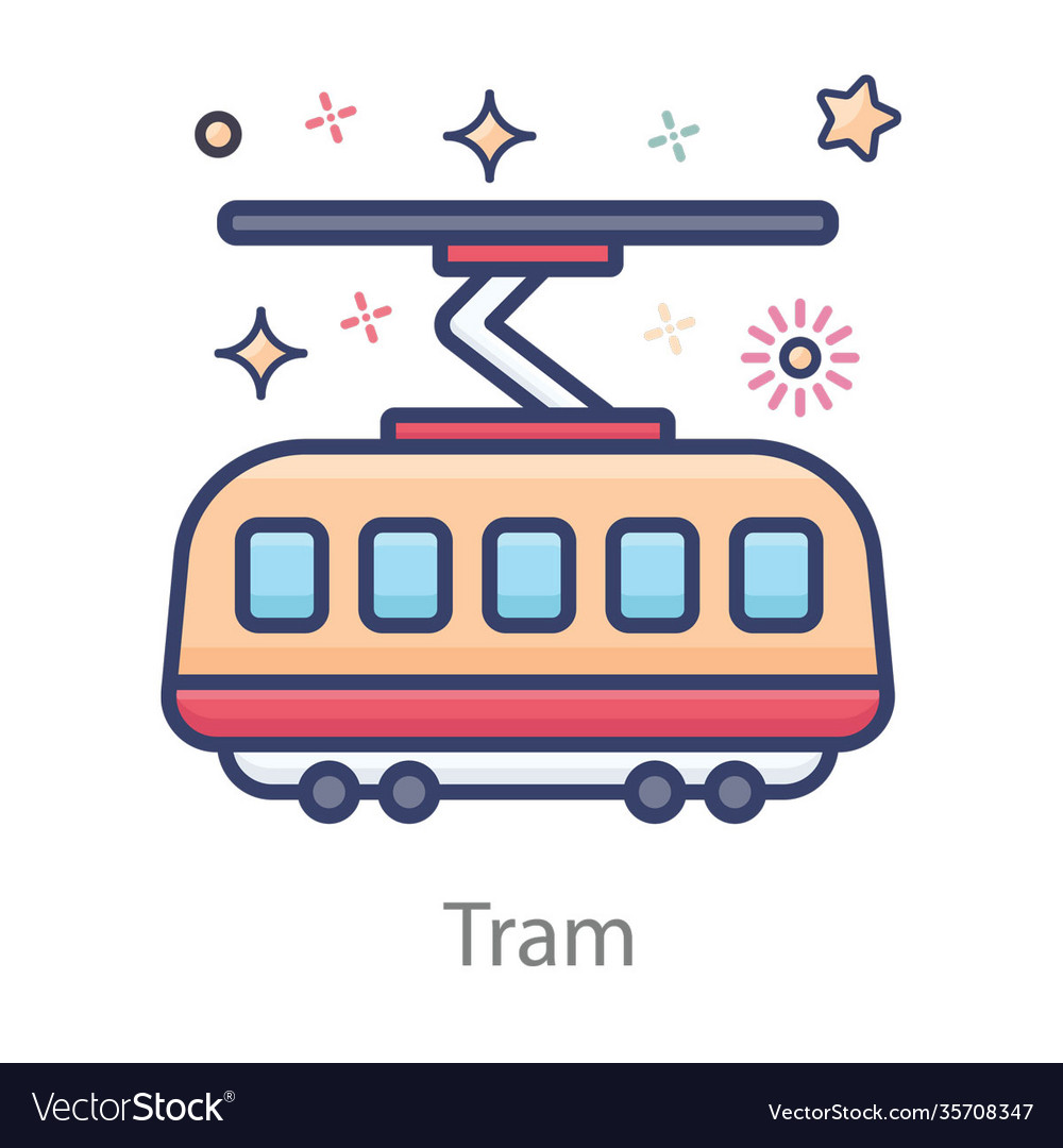 Tram Royalty Free Vector Image - VectorStock