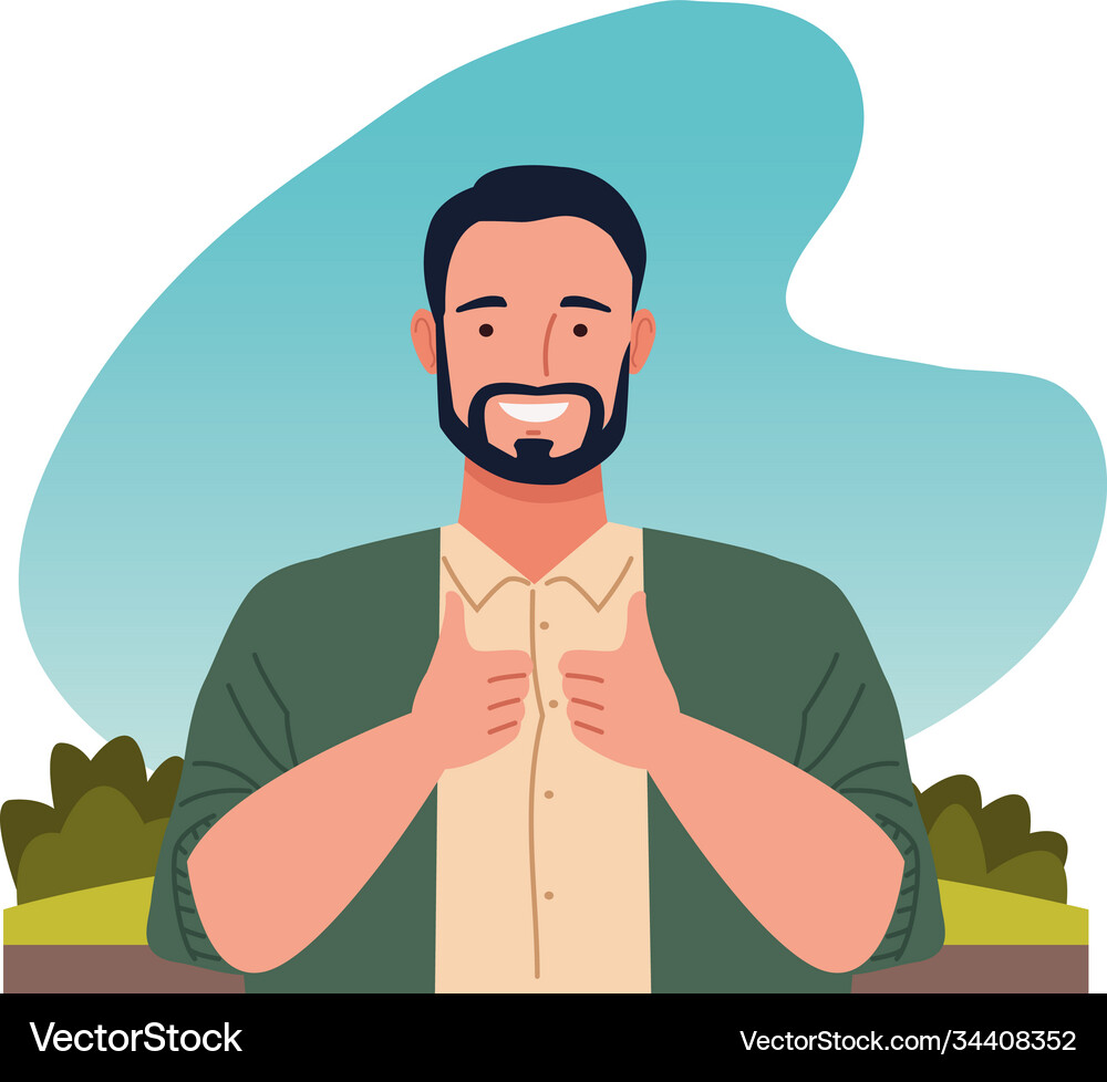 Big man perfectly imperfect character icon Vector Image