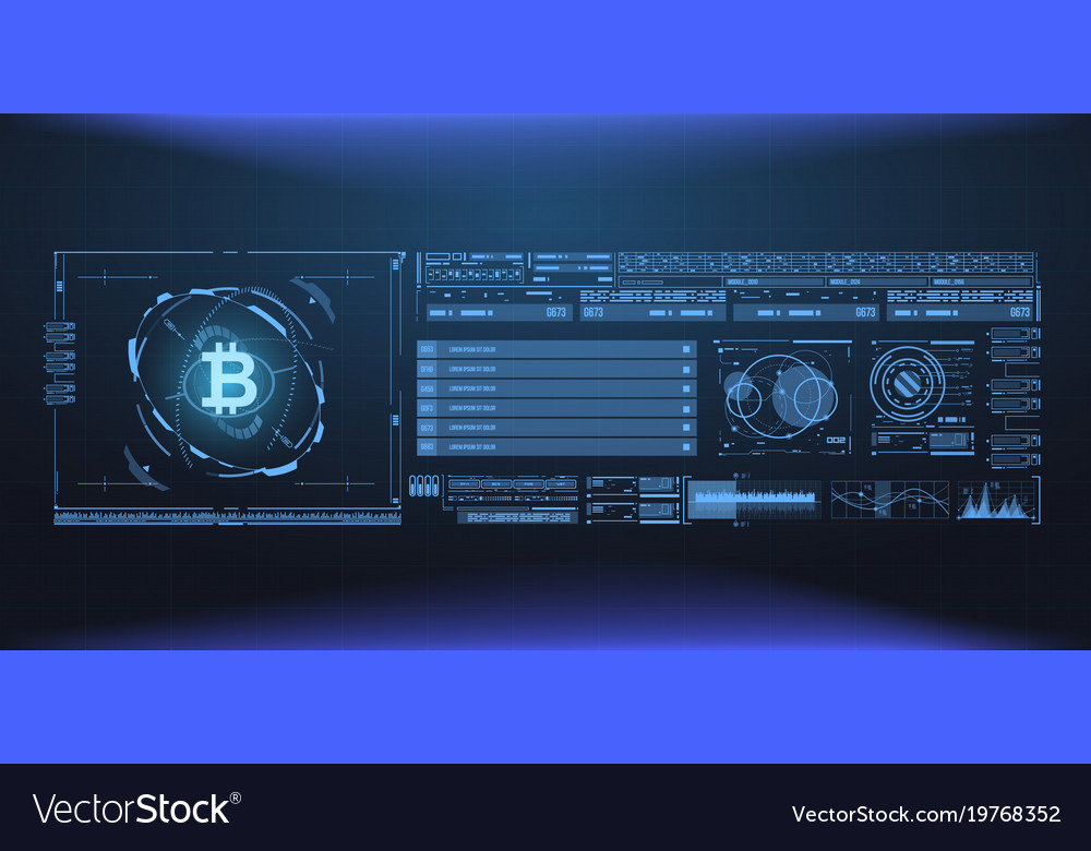 Bitcoin technology abstract visualization Vector Image